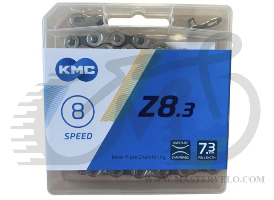Цепь KMC Z8.3 Silver/Gray 1/2 X 3/32 114 звеньев с замком в боксе