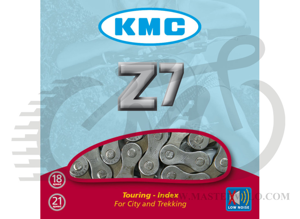 Цепь KMC Z7, 116 звеньев, grey, замок