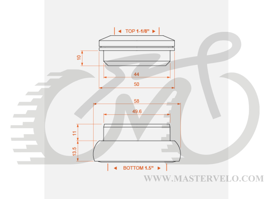 Рулевая колонка FireEye IRIS-B15 44/49.6мм полуинтегрированная ...